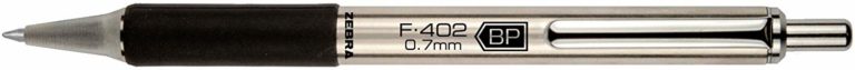 Zebra F-402 Stainless Steel Retractable Ballpoint Pen | Unsharpen